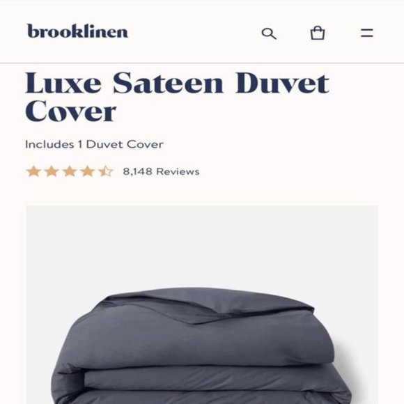 Brooklinen | Bedding | Brooklinen Luxe Graphite Dark Grey King Duvet No ...